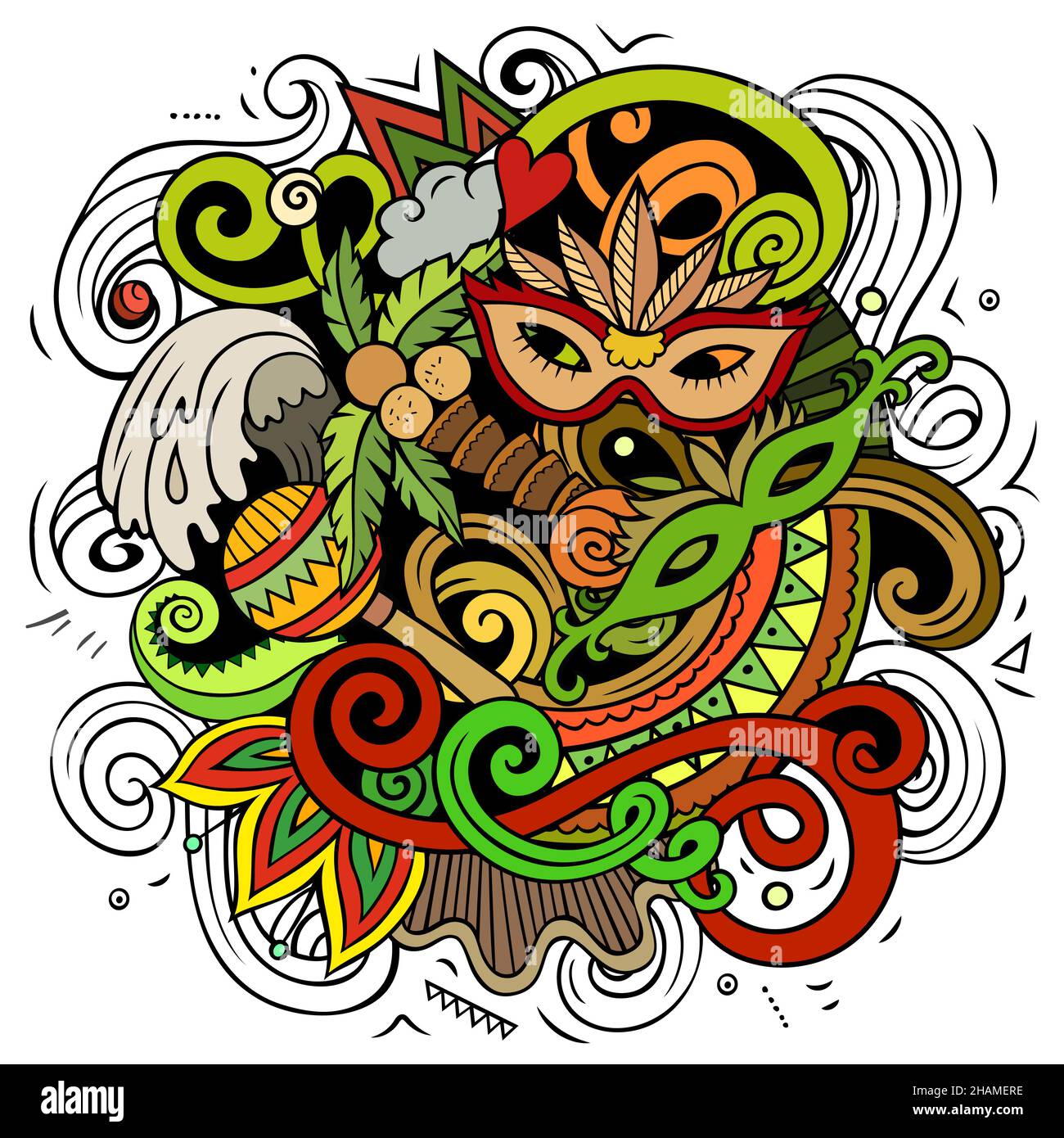 Brazil cartoon vector doodle illustration. Colorful detailed ...
