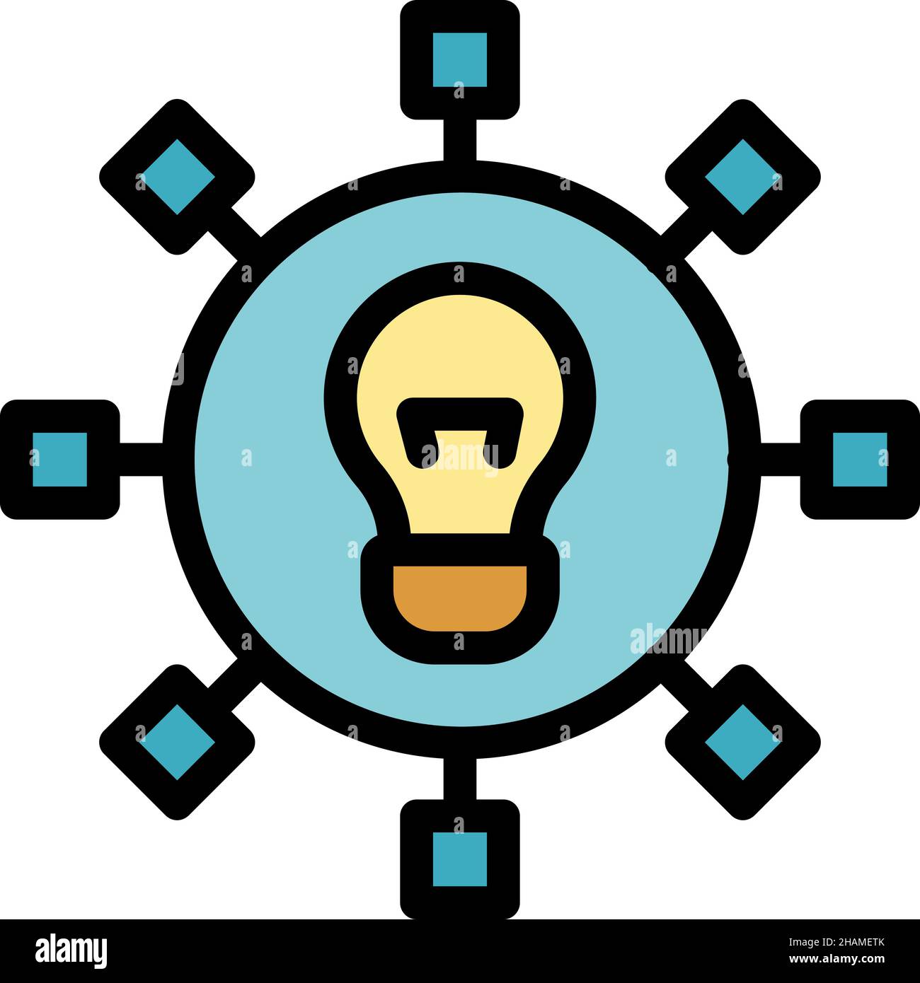 Idea generation icon. Outline idea generation vector icon color flat ...