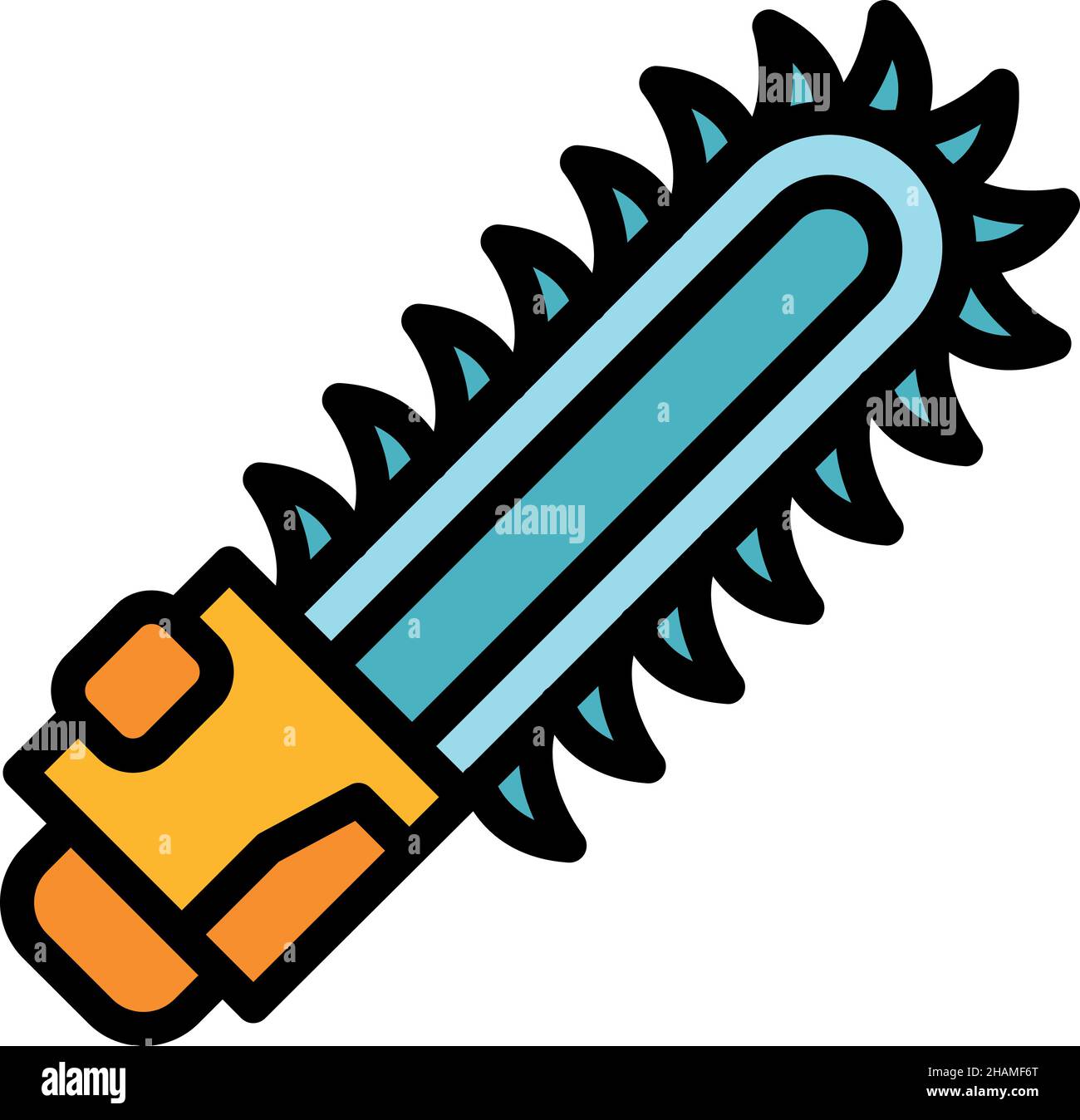 Bush electric saw icon. Outline bush electric saw vector icon color ...