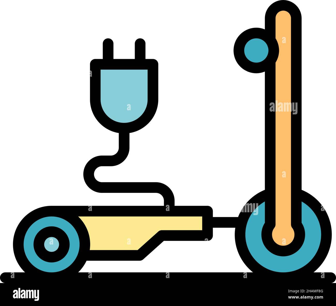 Friend electric scooter icon. Outline friend electric scooter vector ...