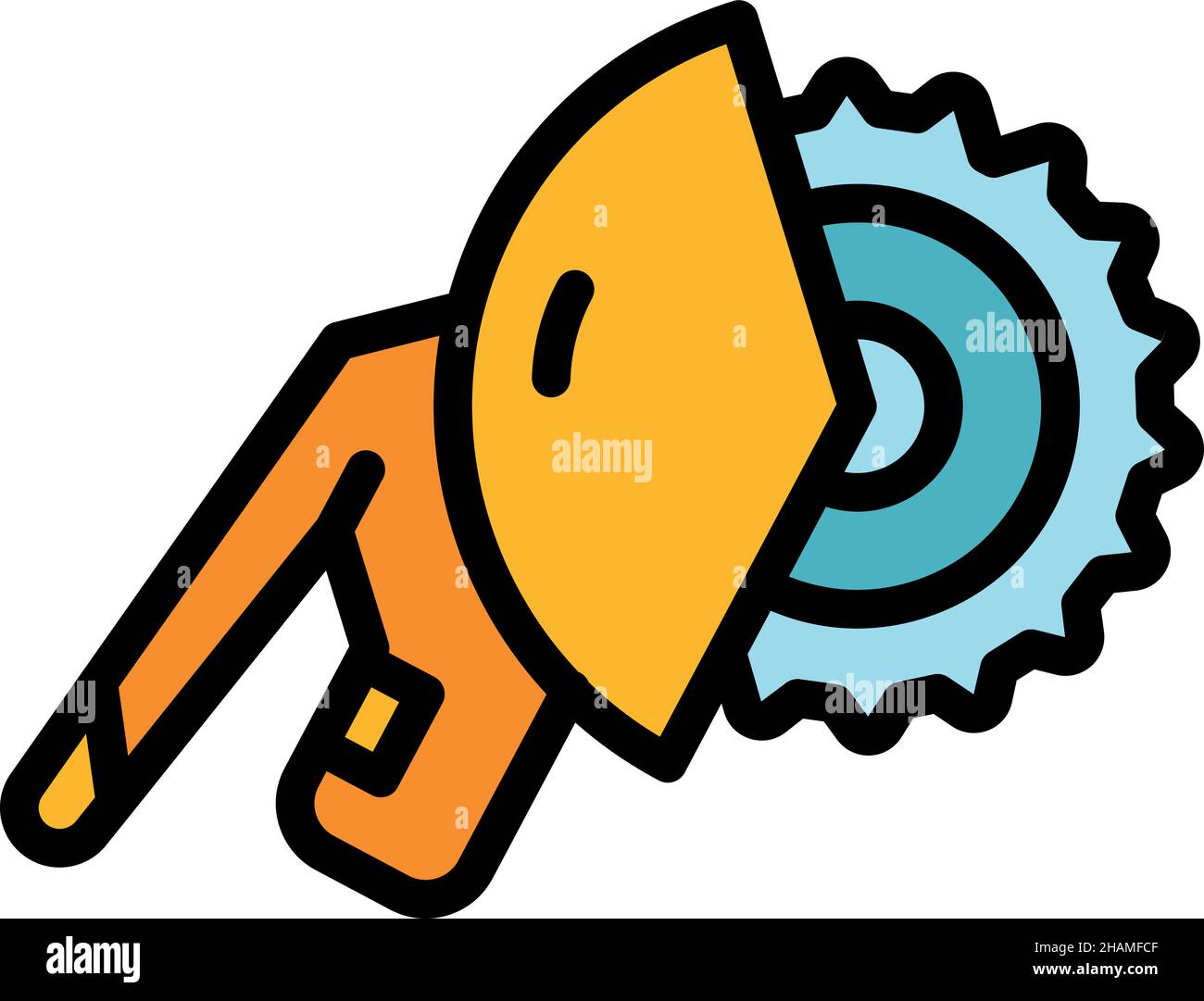 Hand circular saw icon. Outline hand circular saw vector icon color ...