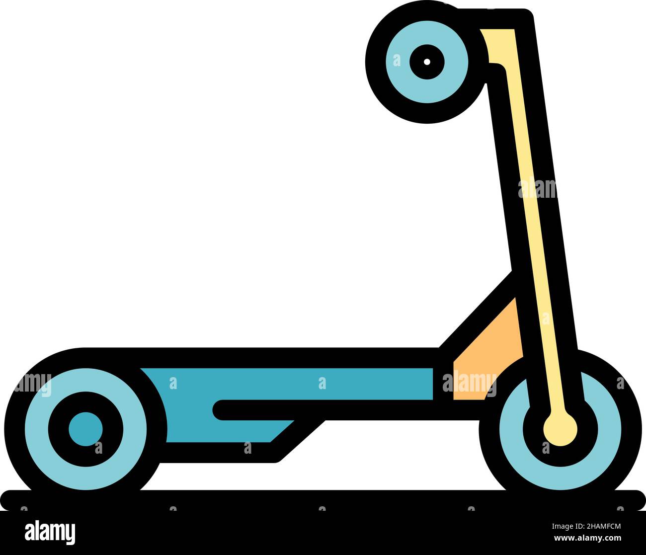 Steel electric scooter icon. Outline steel electric scooter vector icon ...