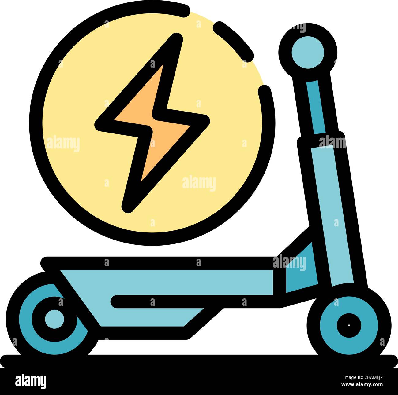 Electric scooter bike icon. Outline electric scooter bike vector icon ...