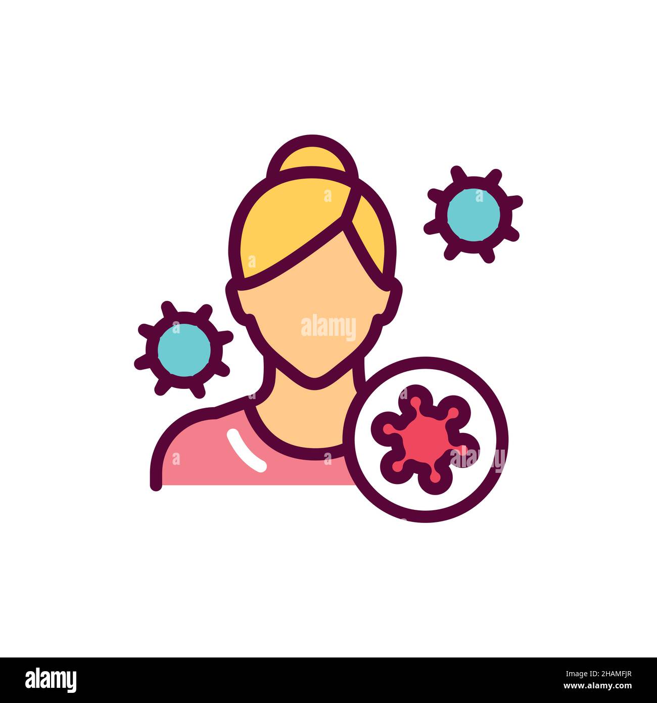 Autoimmune disease color line icon. Isolated vector element. Outline ...
