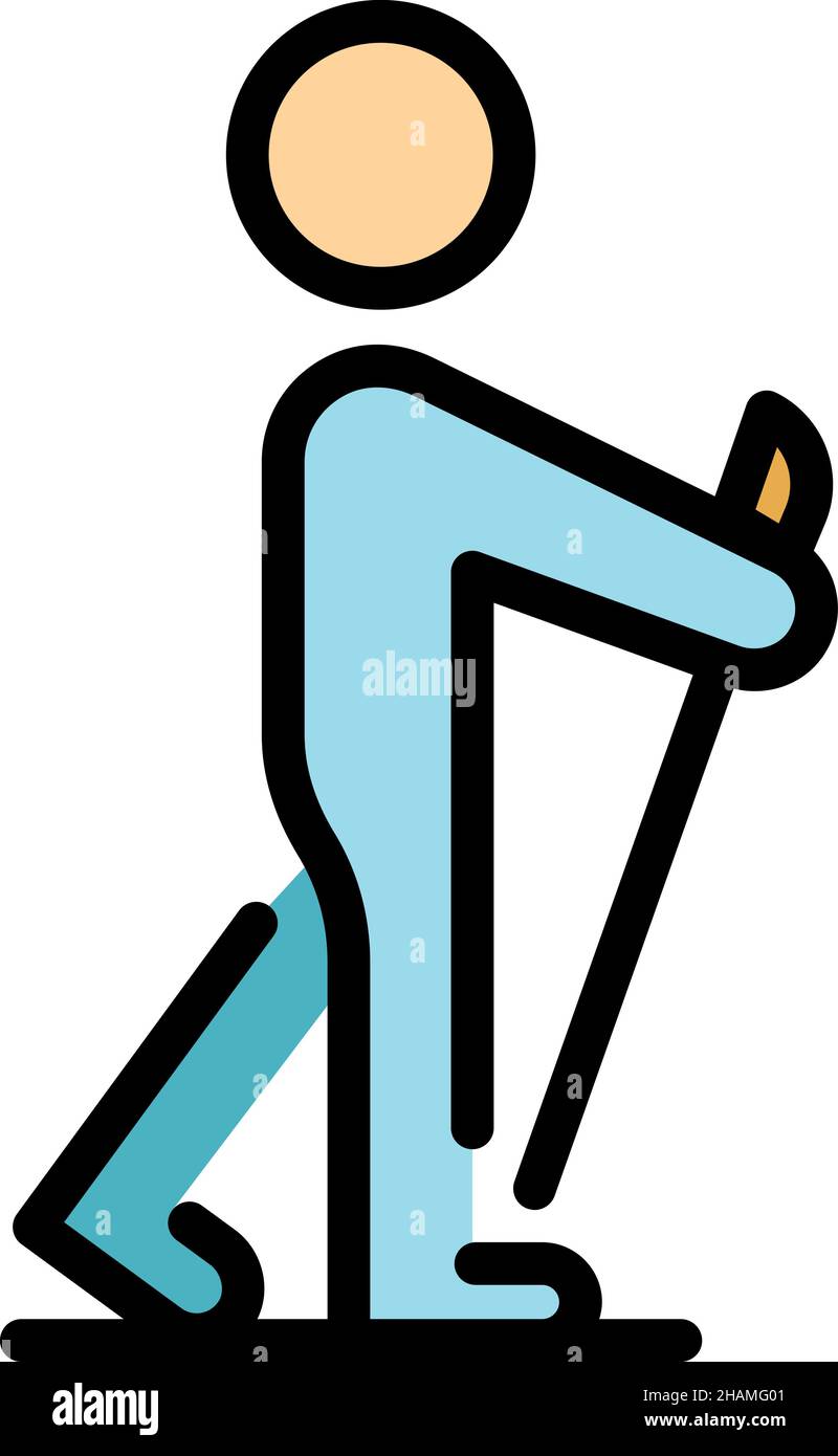 Active nordic walking icon. Outline active nordic walking vector icon ...