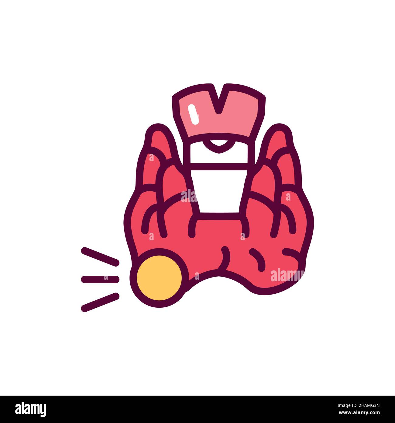 Thyroid cancer color line icon. Isolated vector element. Outline ...