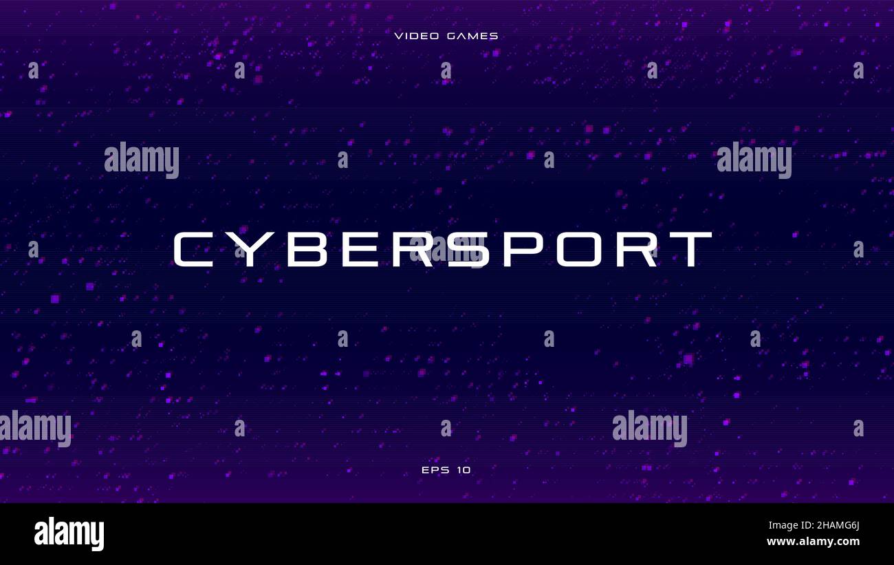 CYBERSPORT abstract purple background with square particles. Purple ...