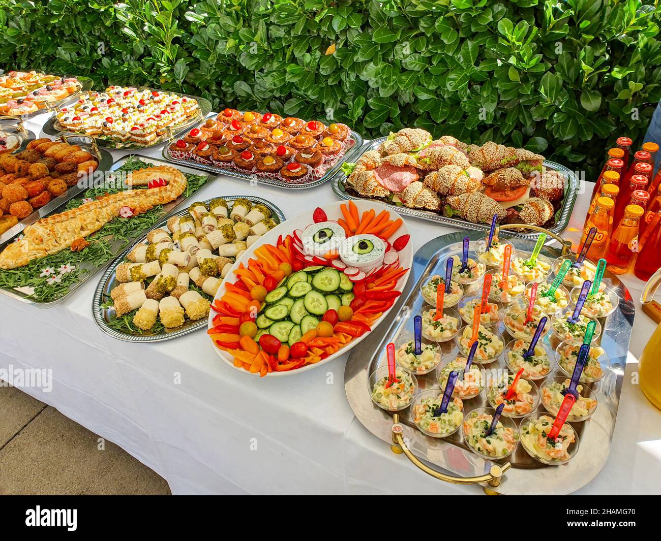 Italian appetizers , food , event preparation Stock Photo - Alamy