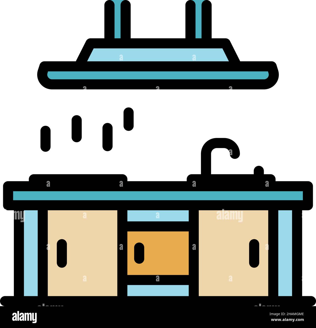 Restaurant kitchen icon. Outline restaurant kitchen vector icon color ...