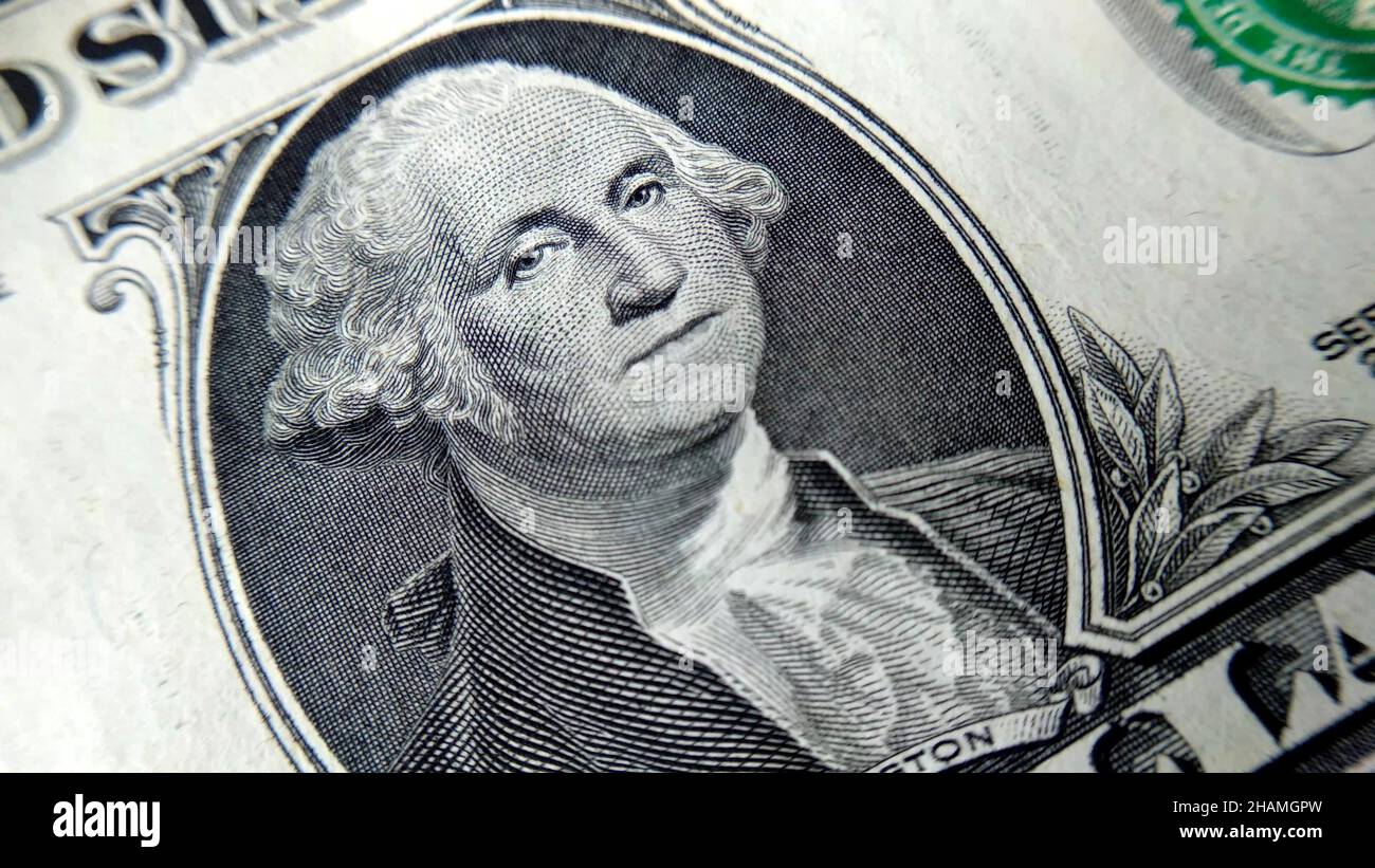 Image George Washington for 1 dollar bill. Macro view Stock Photo - Alamy
