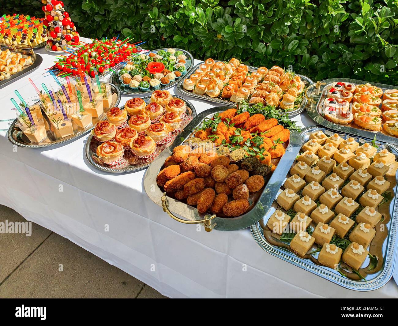 Italian appetizers , food , event preparation Stock Photo - Alamy