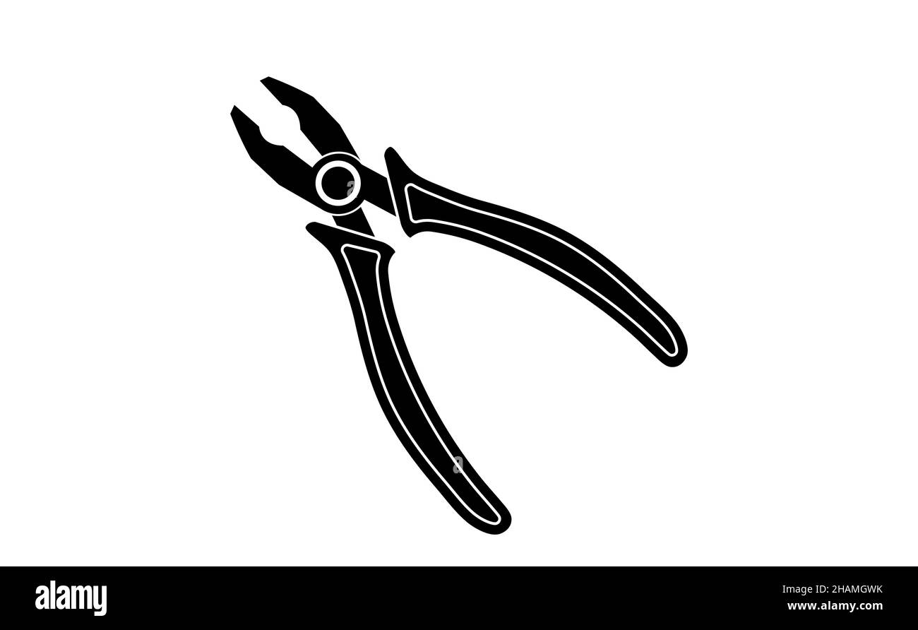 black hand pliers isolated on white background Stock Vector Image & Art ...