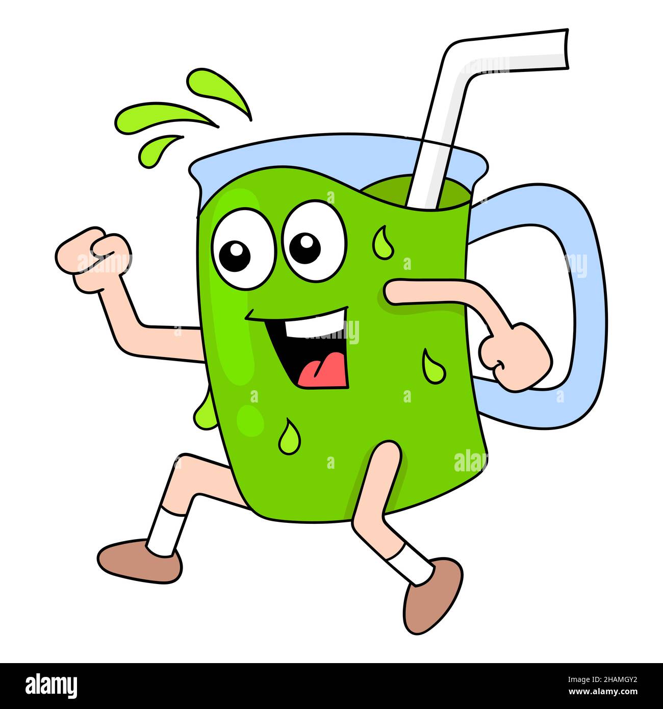 a glass containing a green drink to increase male stamina, vector ...