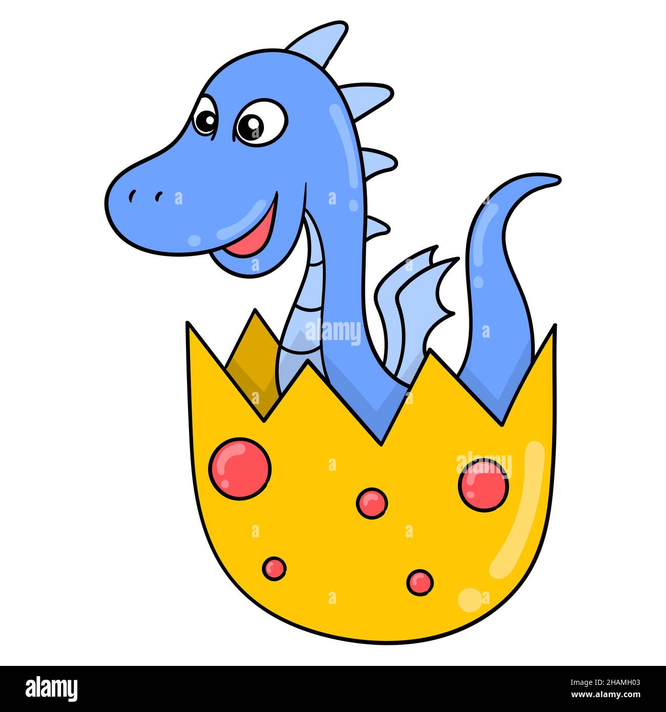 dinosaurs born from broken eggs, vector illustration art. doodle icon ...