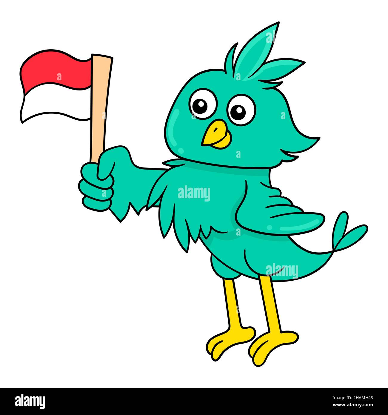 dashing bird holding indonesian flag celebrating independence day ...
