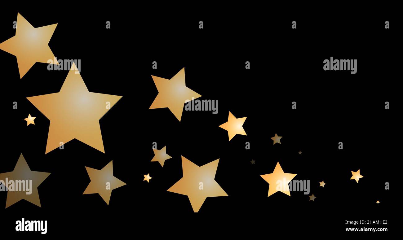 Digital composite image of beige star shapes with copy space on black ...