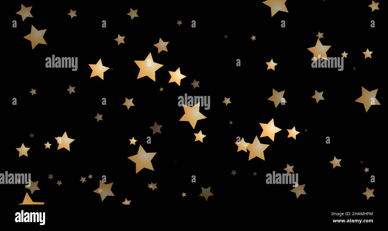 Digital composite image of beige star shapes on black background Stock ...
