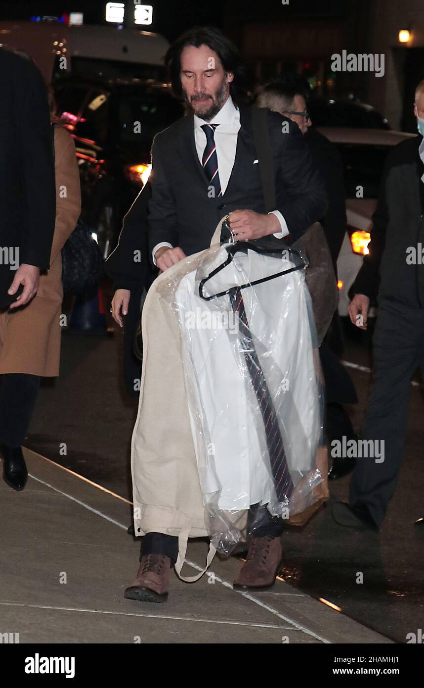 New York, NY, USA. 13th Dec, 2021. Keanu Reeves at The Late Show With ...