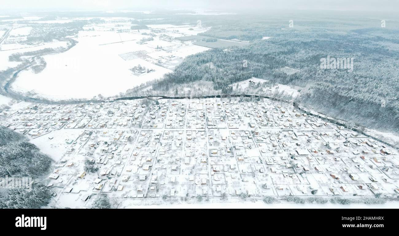 Winter in the village covered with snow Stock Photo - Alamy