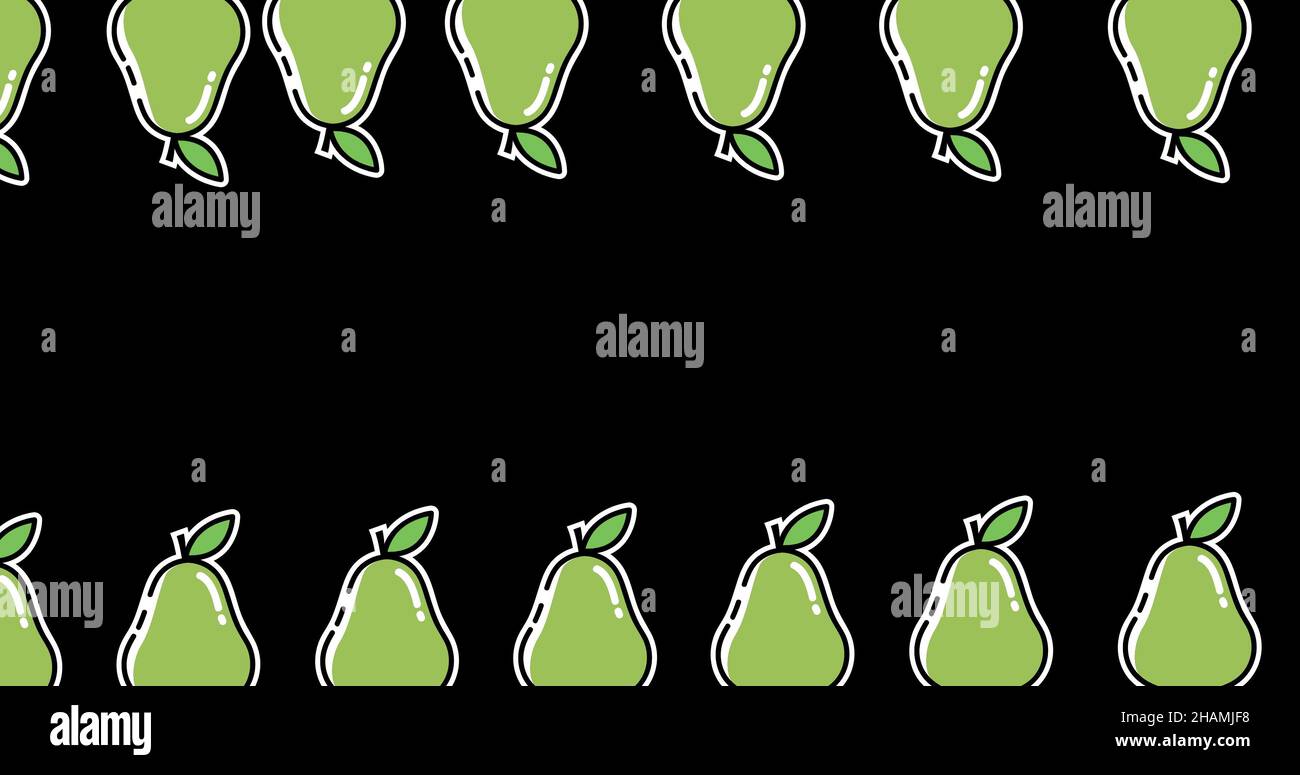 Vector image of pear borders against black background with copy space ...
