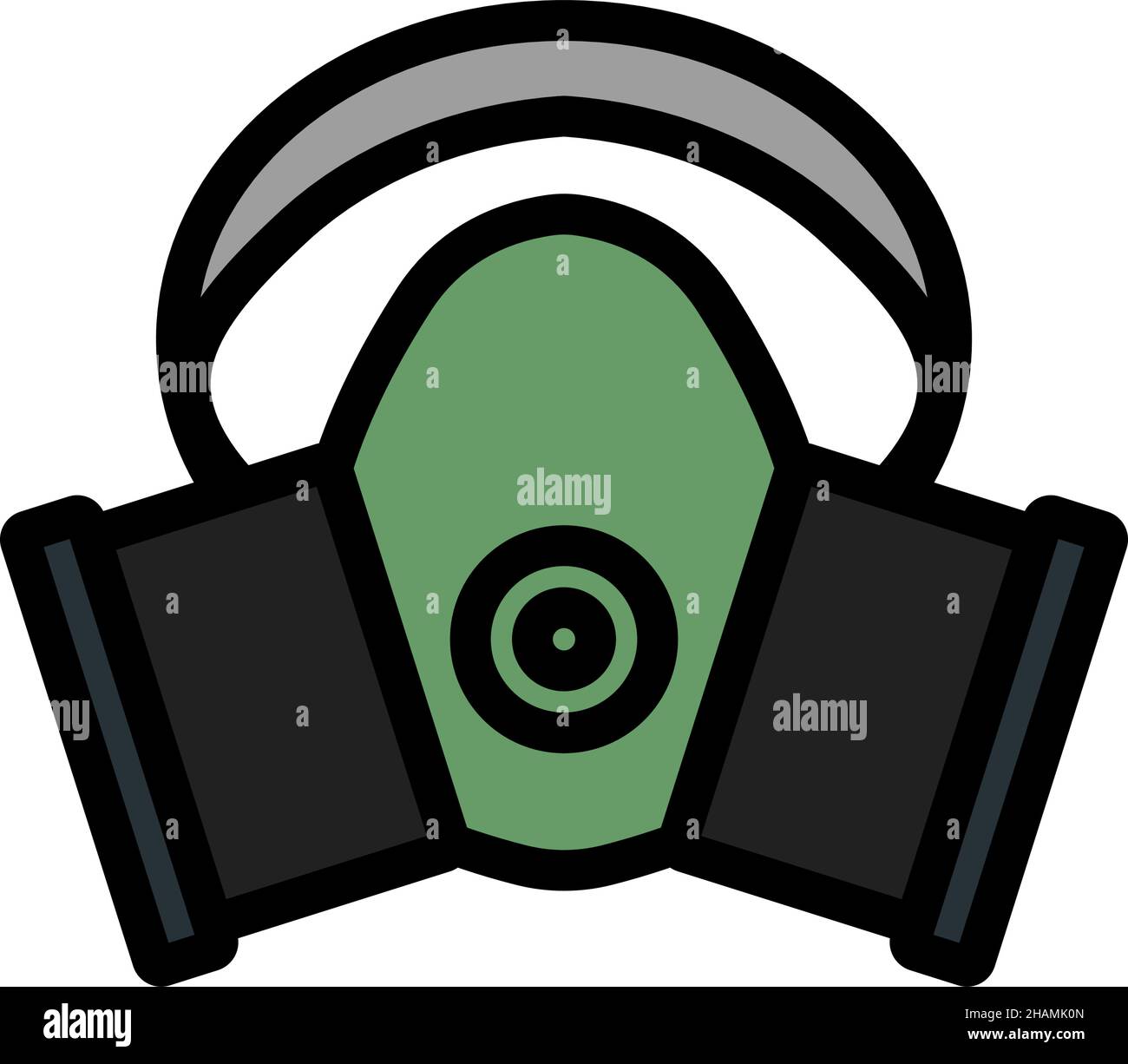 Dust Protection Mask Icon. Editable Bold Outline With Color Fill Design ...