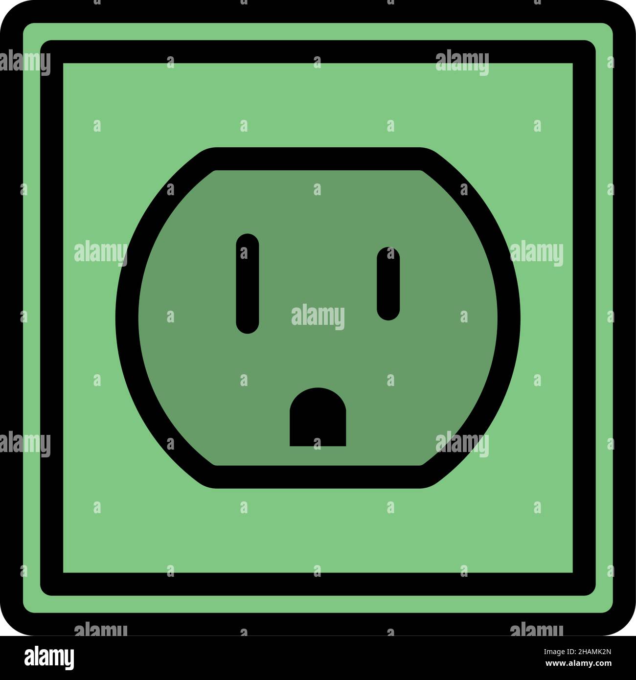 Electric Outlet Icon. Editable Bold Outline With Color Fill Design ...
