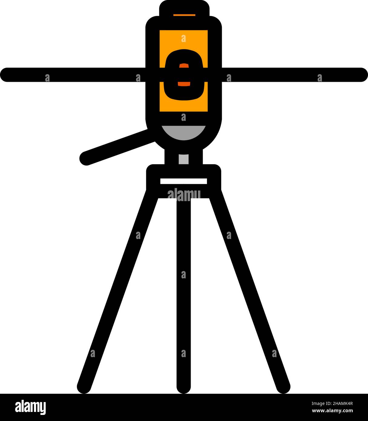 Laser Level Tool Icon. Editable Bold Outline With Color Fill Design ...