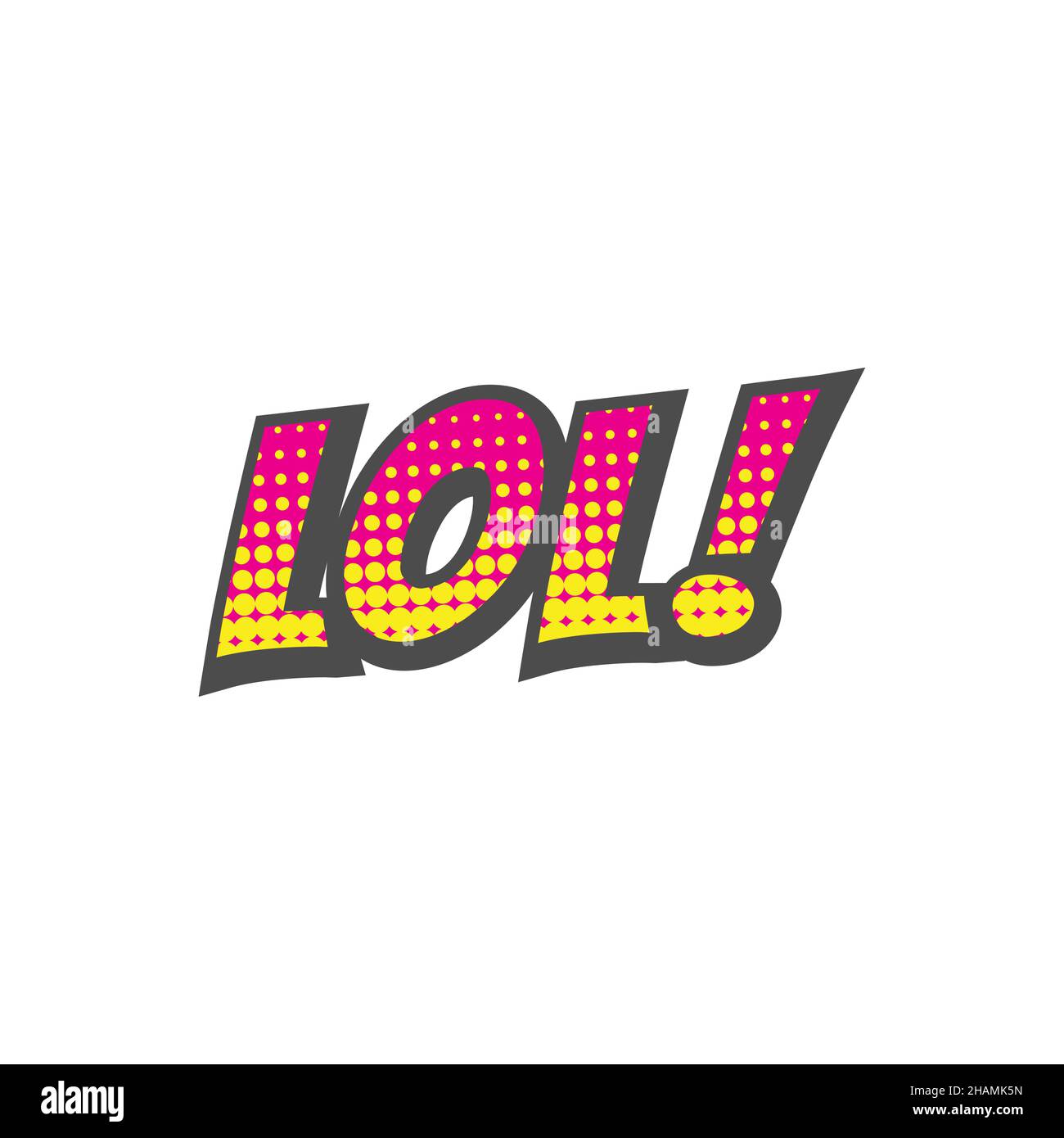 Lol text lettering comic cartoon with halftone. Pop art cute lol ...