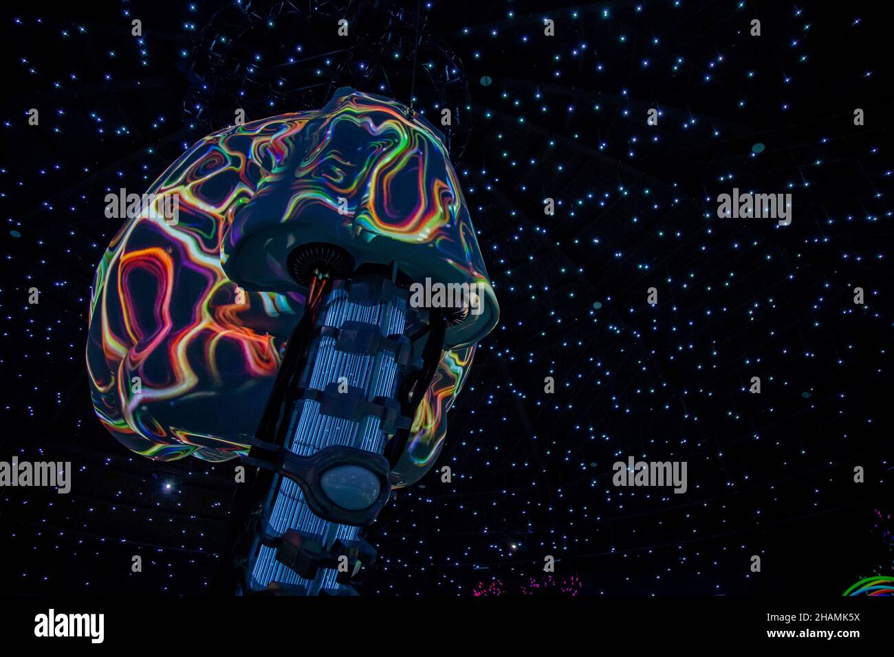 DUBAI, UNITED ARAB EMIRATES - Nov 12, 2021: A brain with light display ...