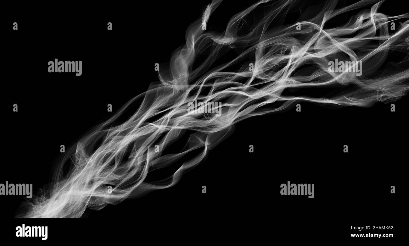 Smoke, Modern abstract wide background, design of thin neon threads ...