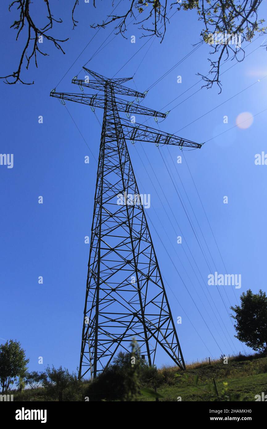 High electric power mast Stock Photo - Alamy