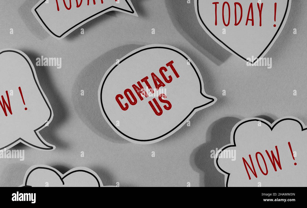 Words with Contact Us Business Concept Idea Stock Photo - Alamy