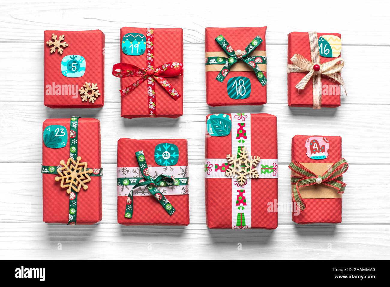 Handmade gift wrapped traditional Cut Out Stock Images & Pictures - Alamy