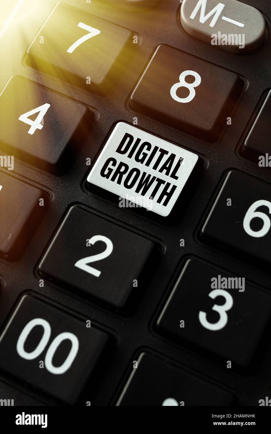 Text caption presenting Digital Growth. Concept meaning early stages of ...