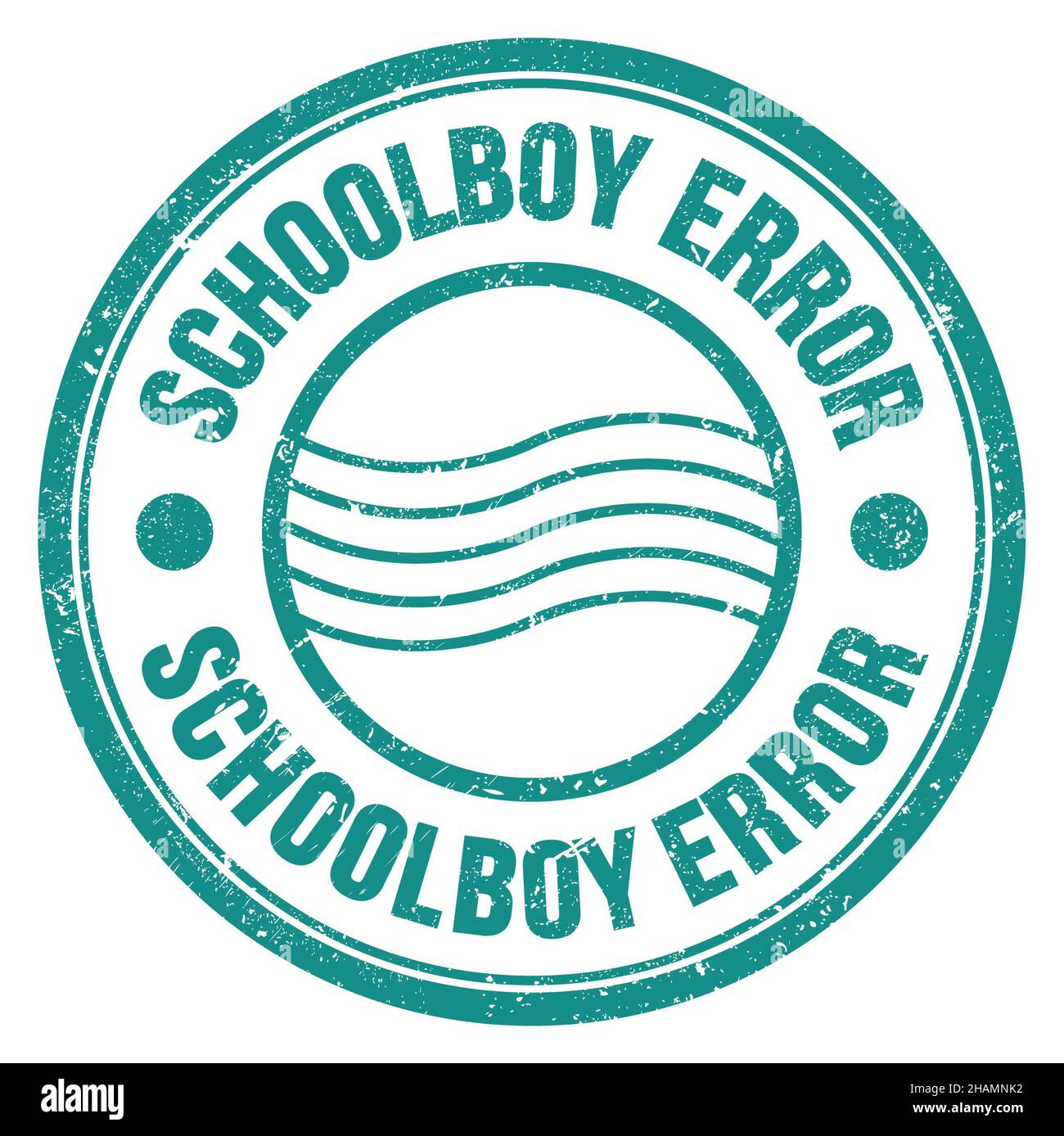 SCHOOLBOY ERROR word written on blue round postal stamp sign Stock ...
