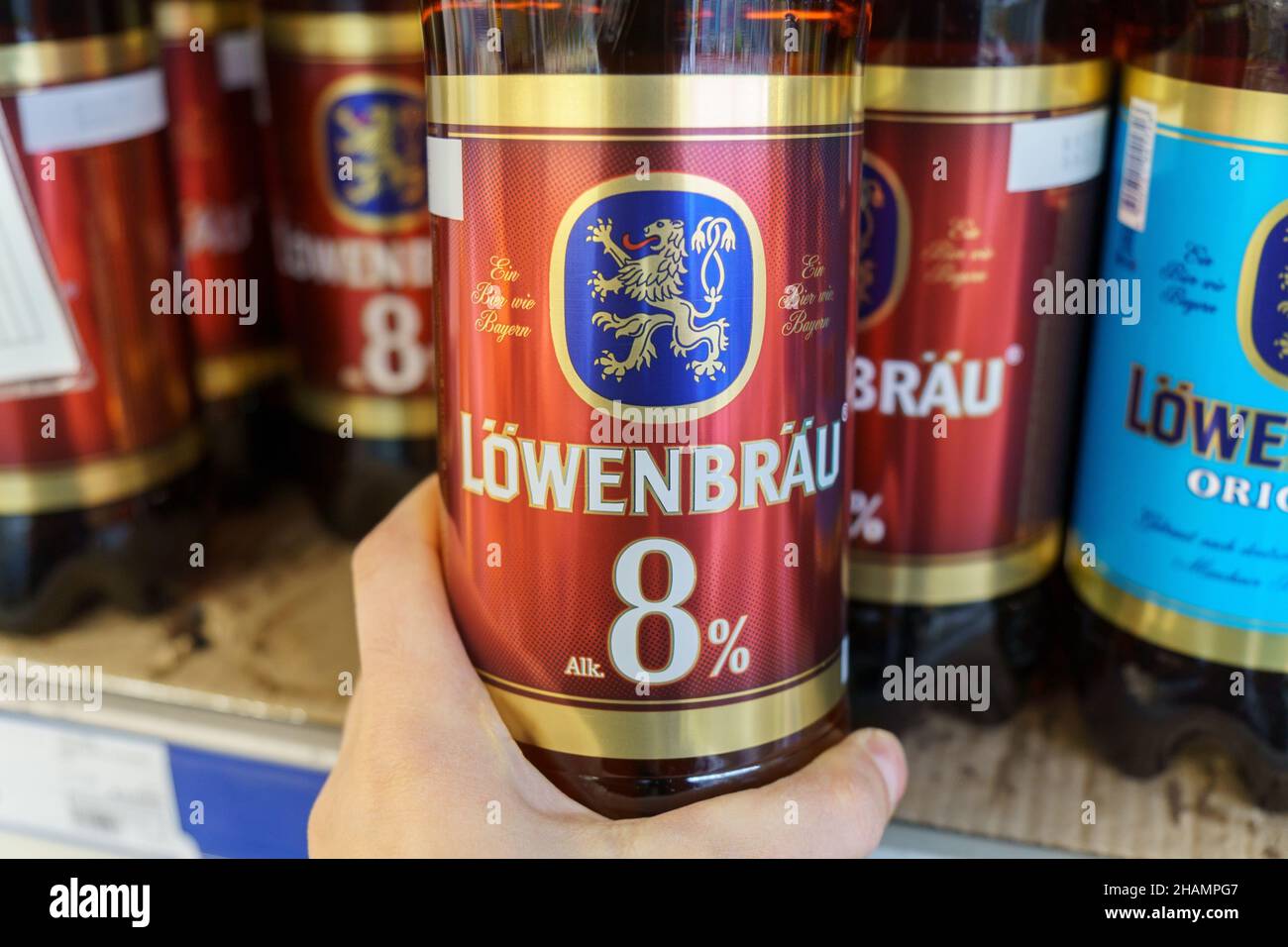 Lowenbrau beer hi-res stock photography and images - Alamy
