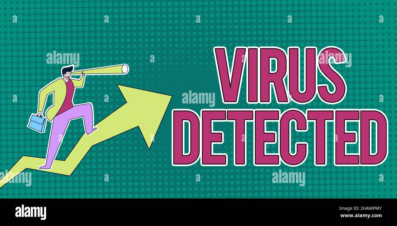 Handwriting text Virus Detected. Business showcase a computer program ...