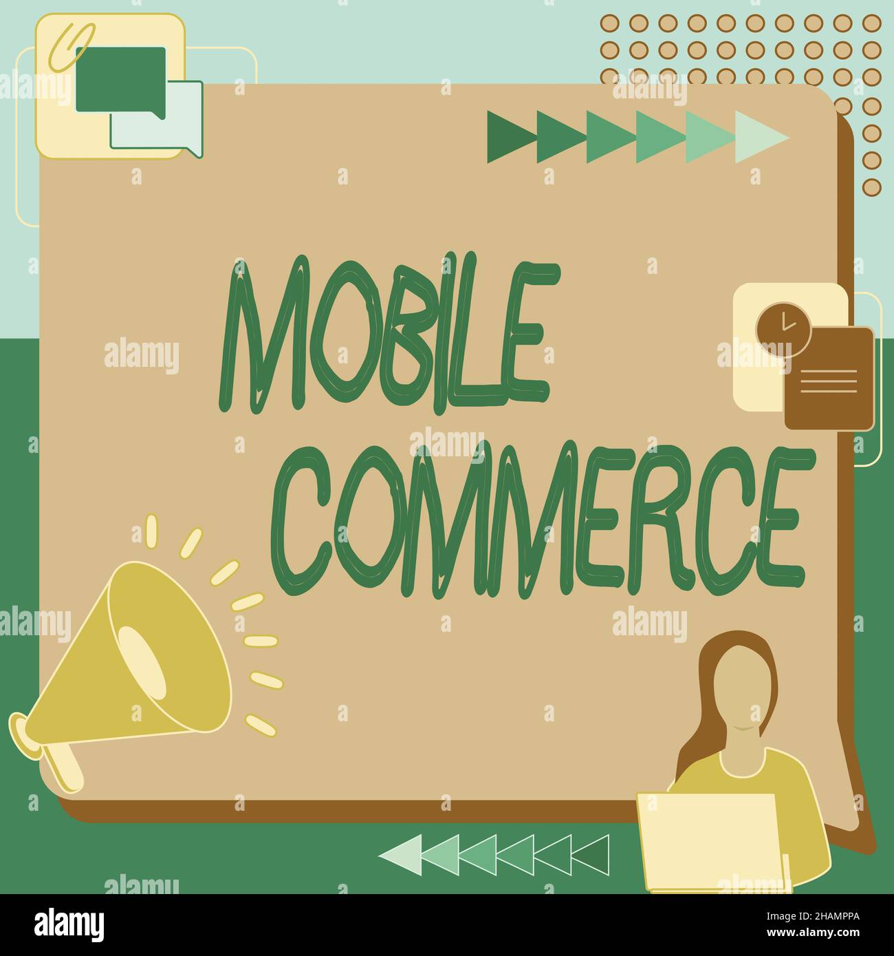 Sign Displaying Mobile Commerce Business Overview All Online