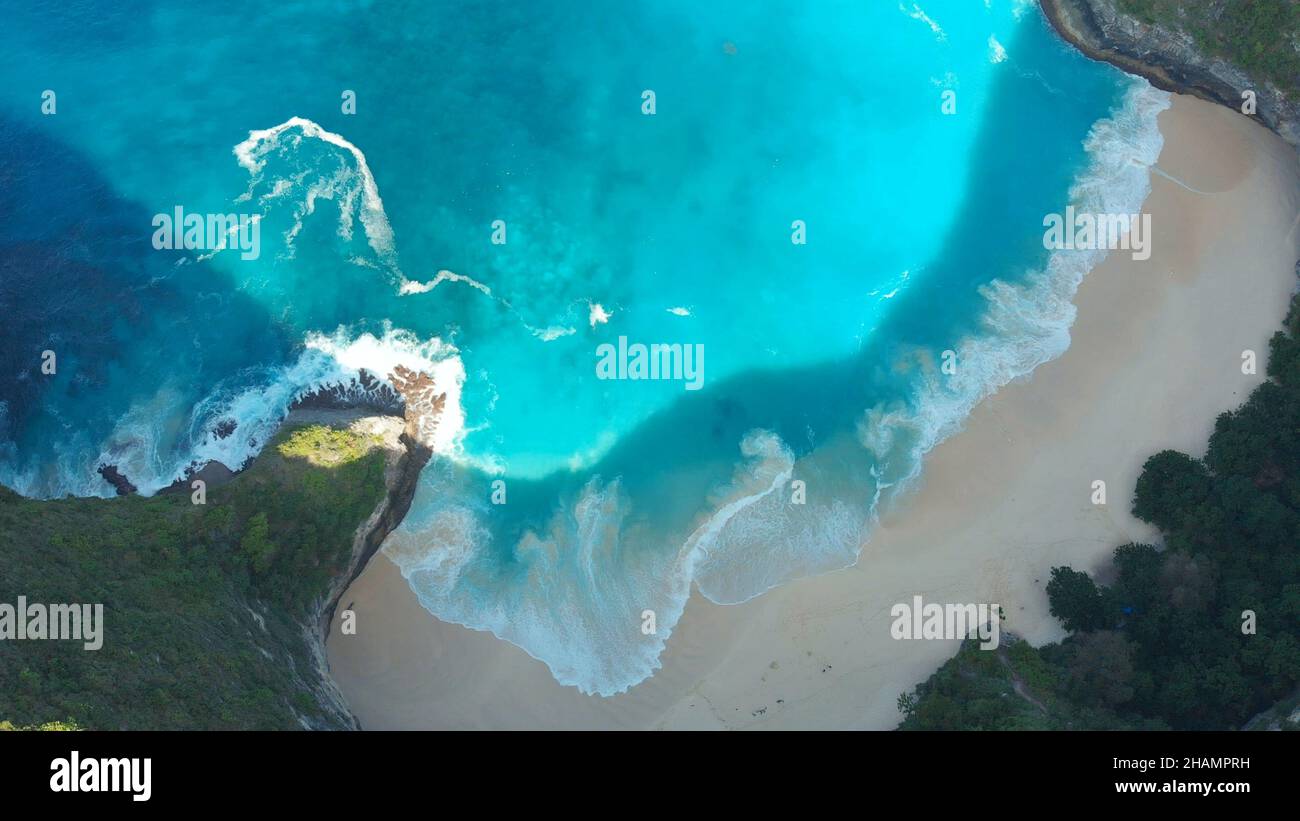 Aerial view Kelingking Beach on Nusa Penida Island, Bali, Indonesia ...
