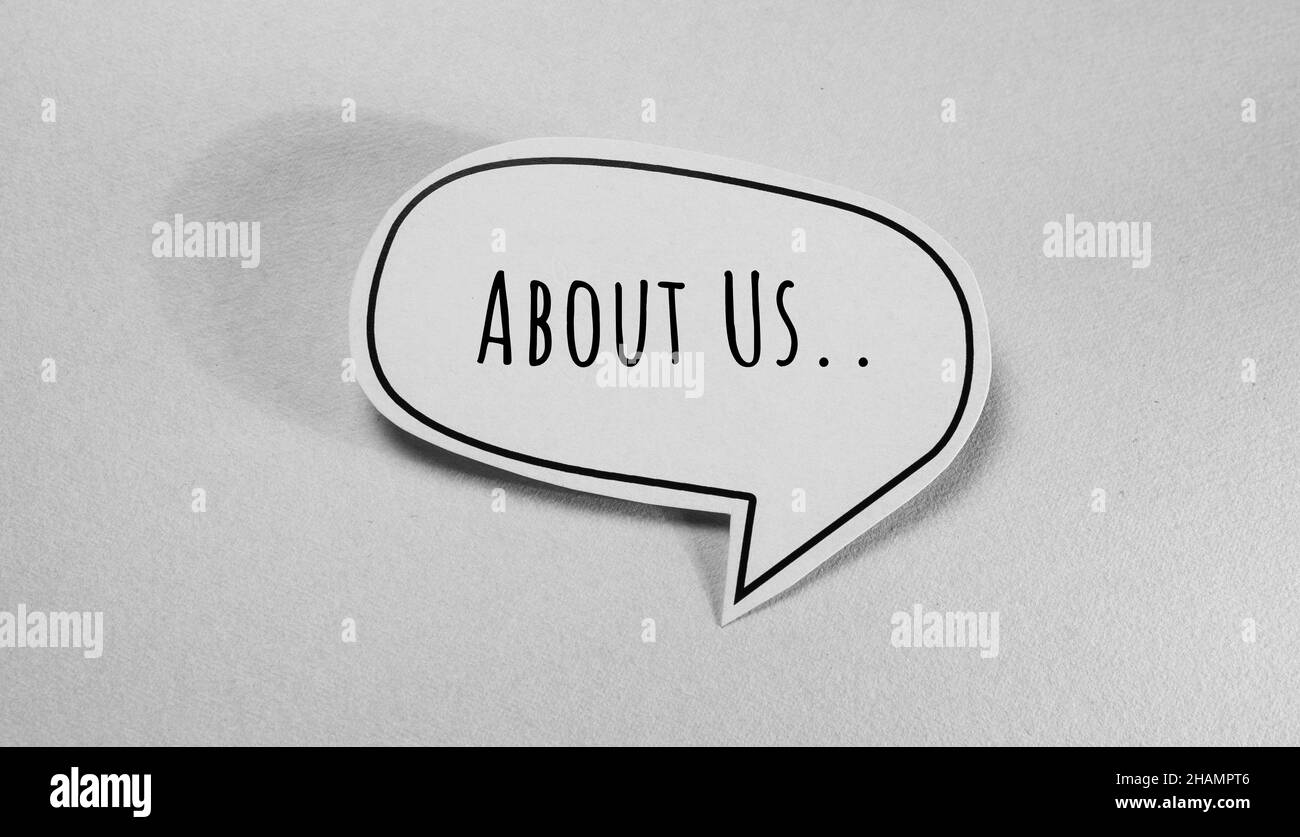 Close up Of Words with About Us , Web Concept idea Stock Photo - Alamy
