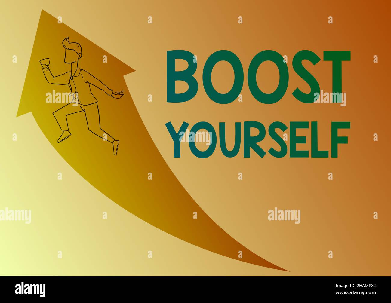 Hand writing sign Boost Yourself. Internet Concept delivering a lift up ...