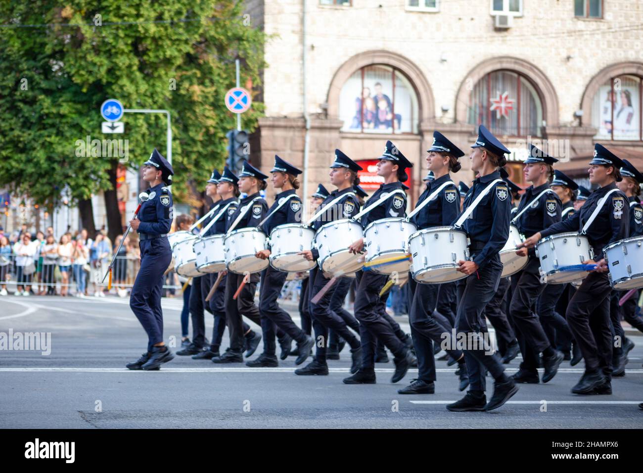 Ukraine, Kyiv - August 18, 2021: Selective focus. Female military ...