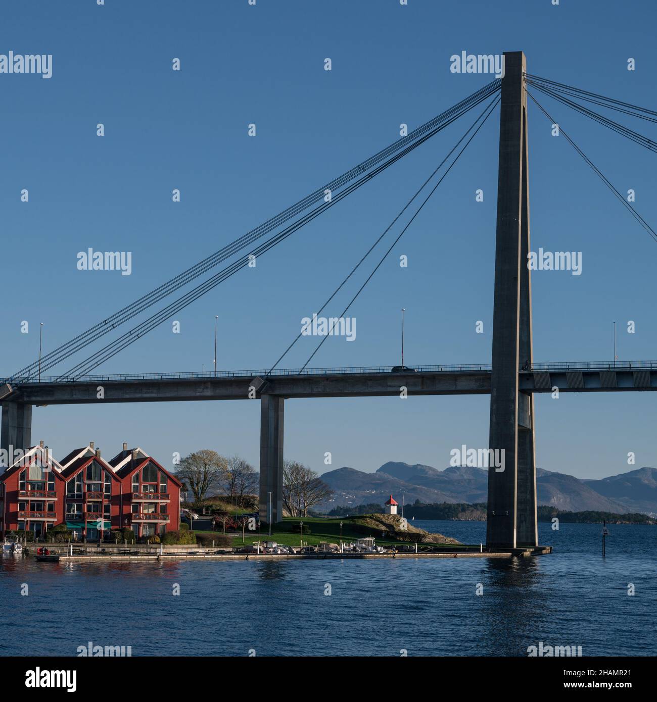 Scenic cityscape of modern norwegian town. Modern architecture of ...