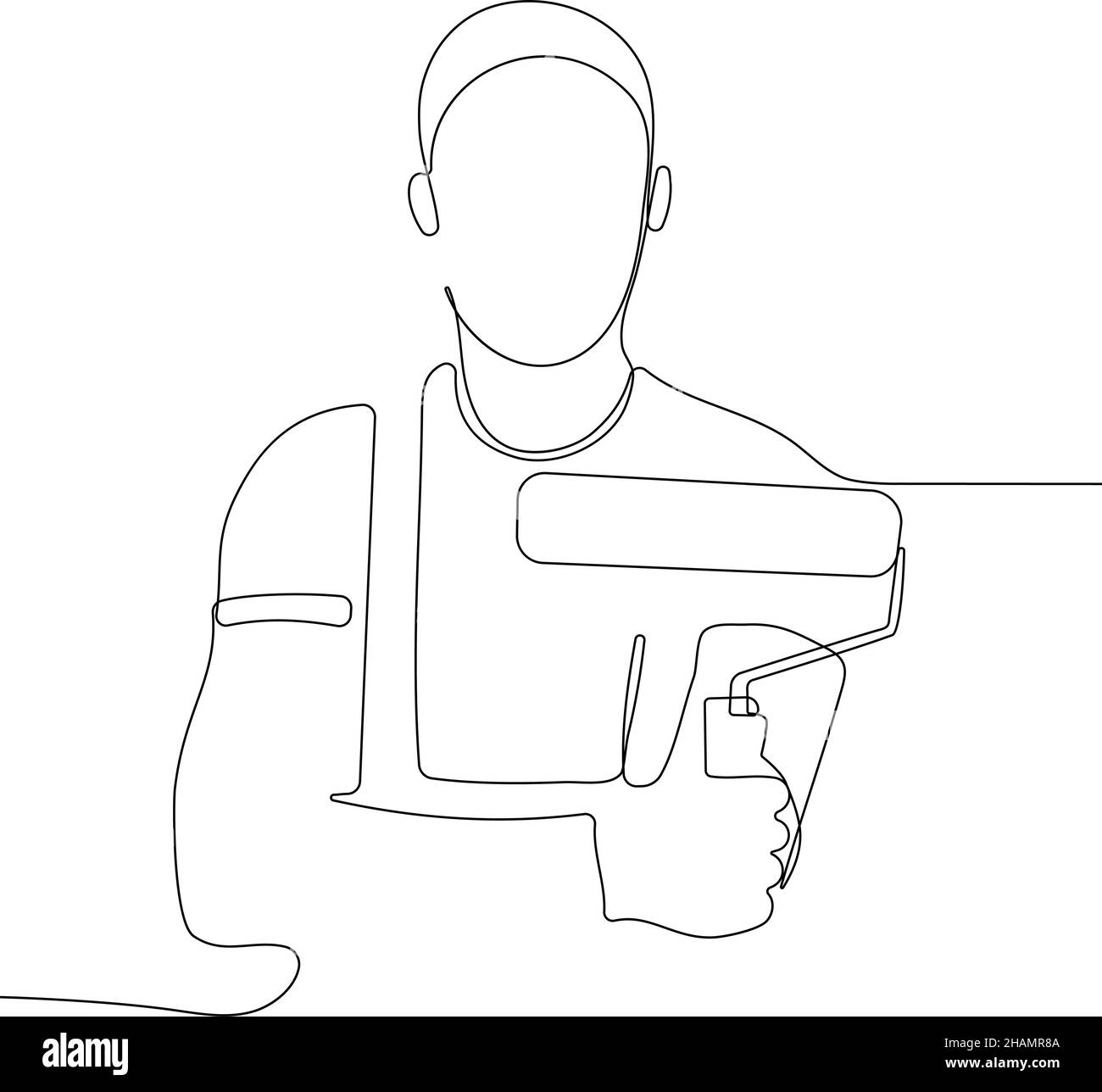 Male handyman in uniform Black and White Stock Photos & Images - Alamy