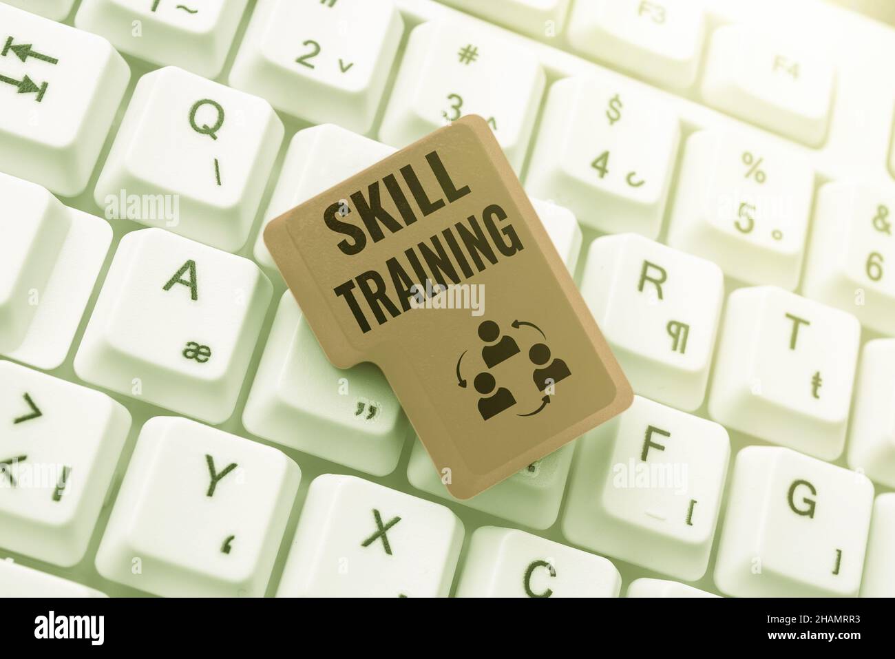 Hand writing sign Skill Training. Word Written on designed to gain and ...