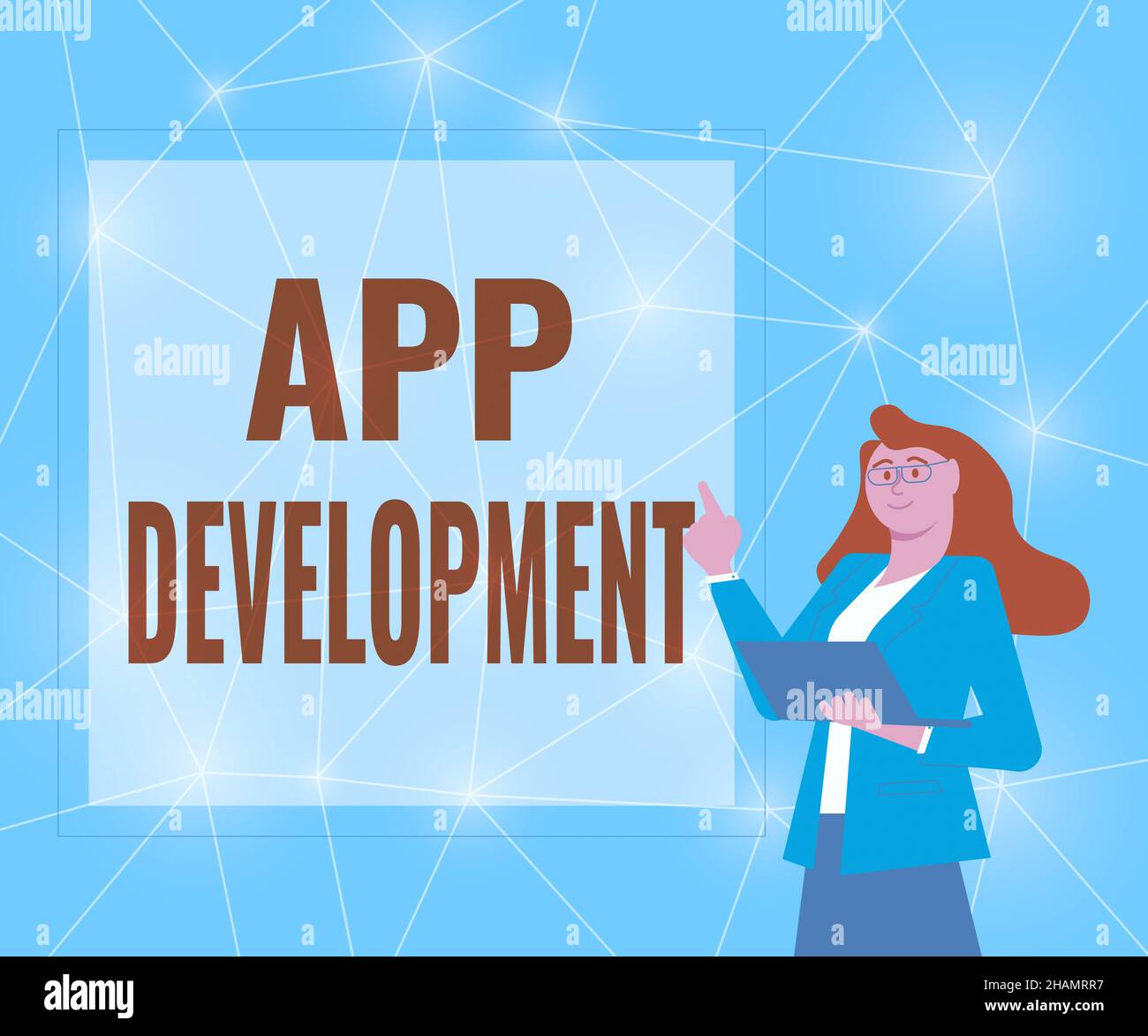 Text showing inspiration App Development. Business concept producing computer software with a ...