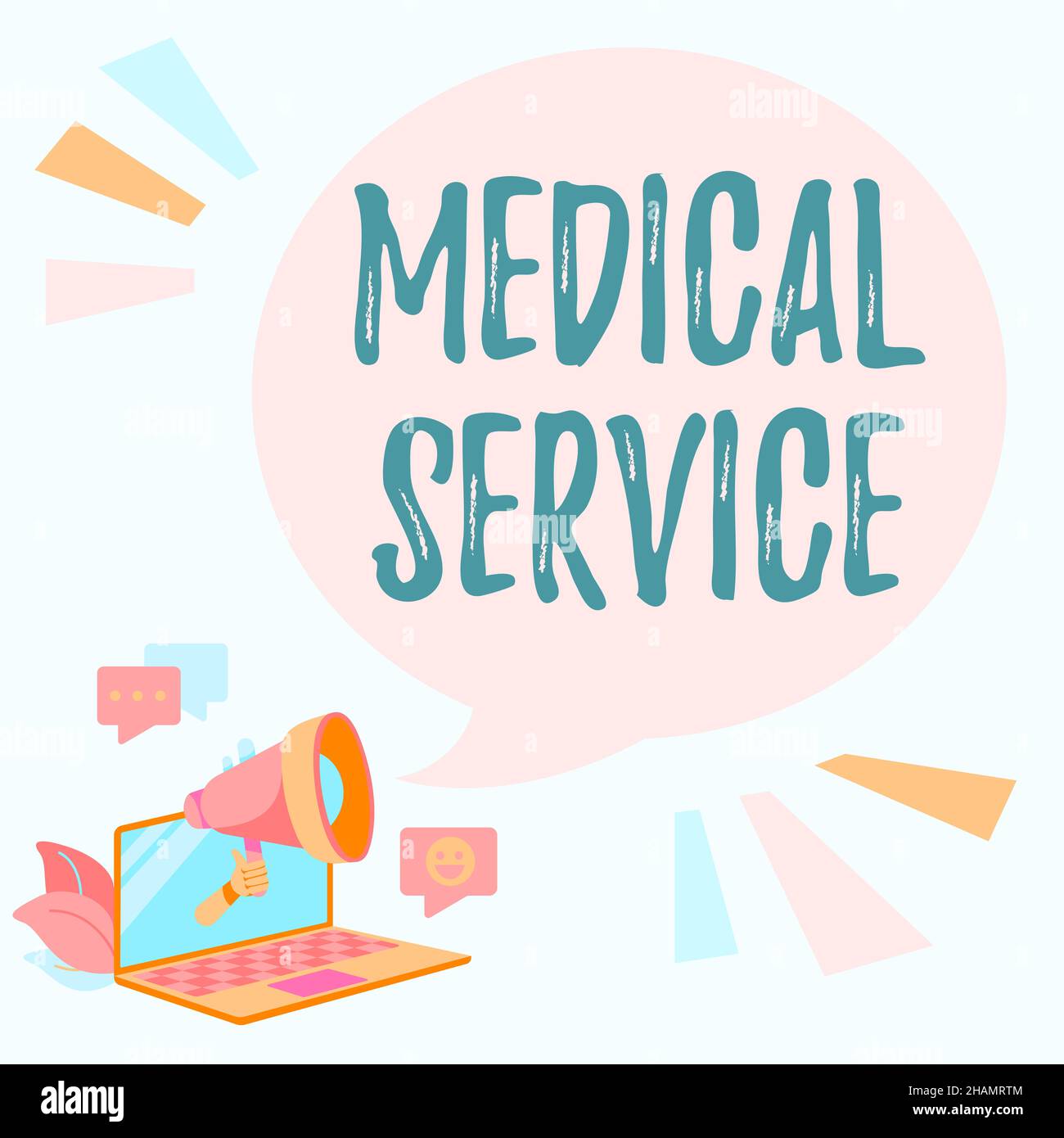 Sign displaying Medical Service. Business overview treat illnesses and ...