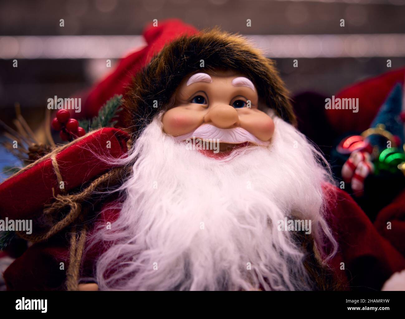 Portrait of smiling Santa Claus Stock Photo - Alamy