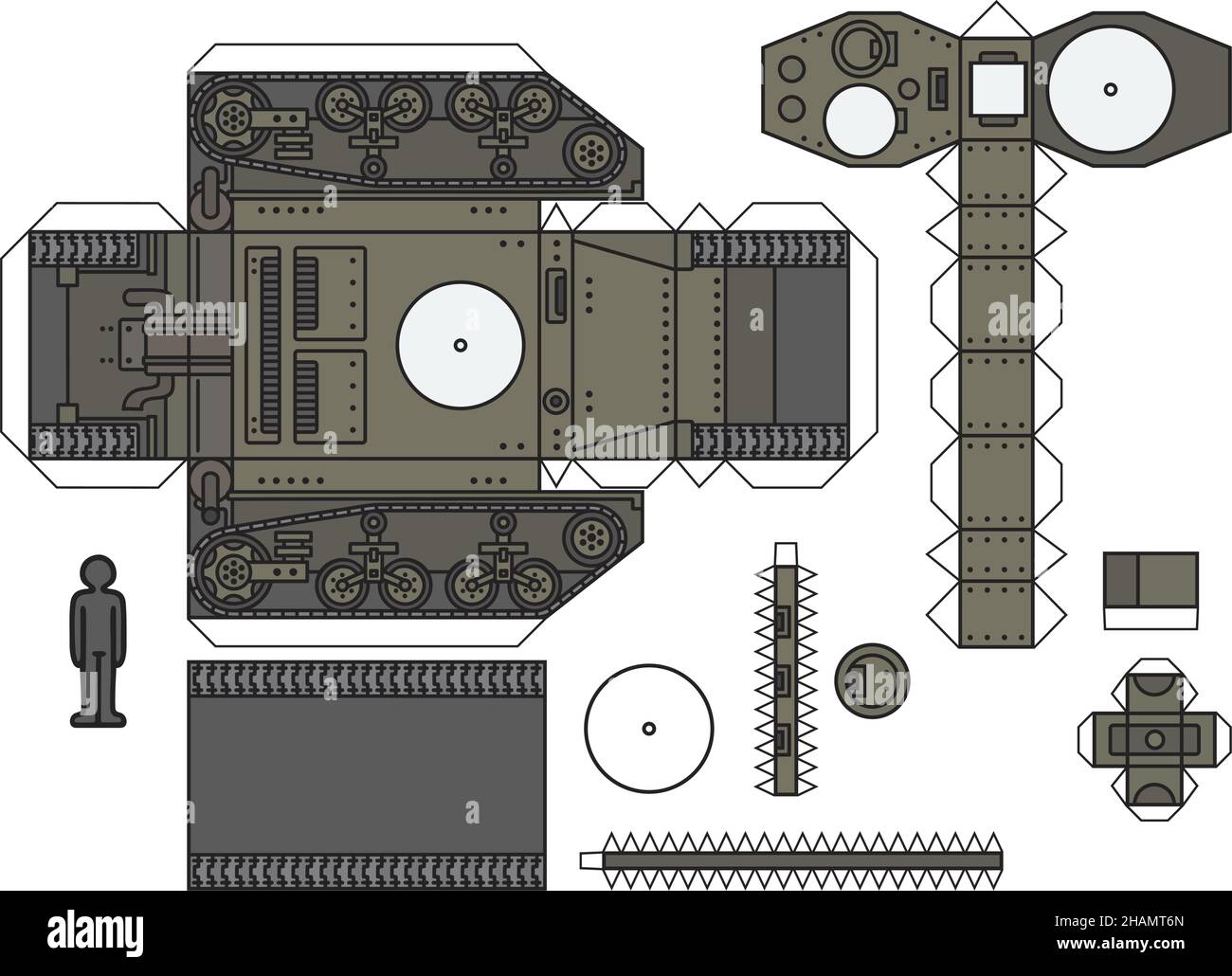 Old tank toy Stock Vector Images - Alamy
