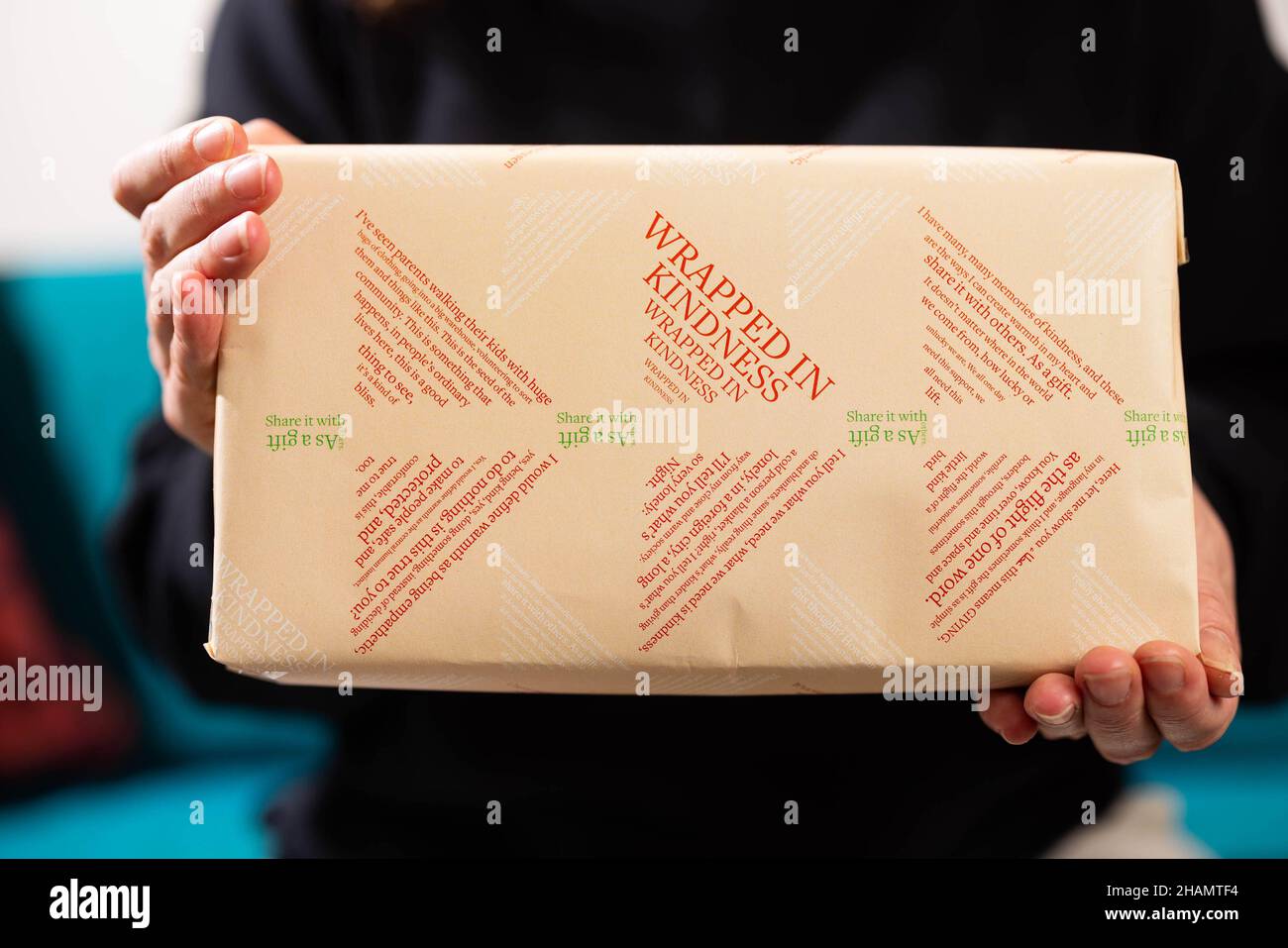 EDITORIAL USE ONLY A present wrapped in UK for UNHCR limited-edition ...